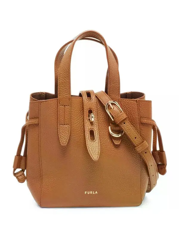 Furla Net Mini Leather Tote Bag - Brown