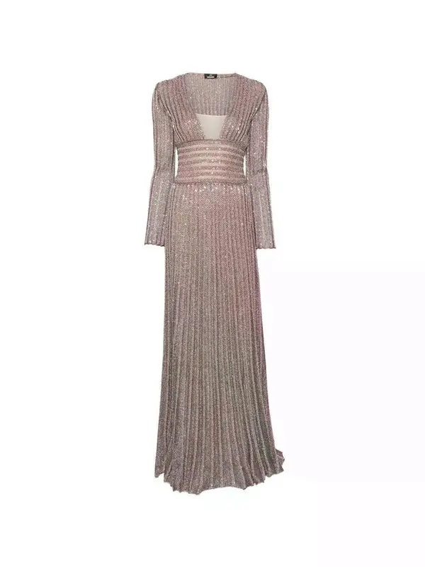 Missoni Sequin-embellished Pleated Maxi Dress - Brown