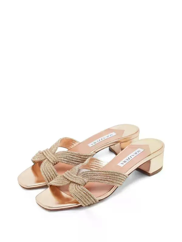 AQUAZZURA Muse Crystal-embellished Sandals - Gold