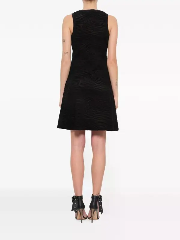 Neil Barrett Chevron-patterned V-neck Mini Dress