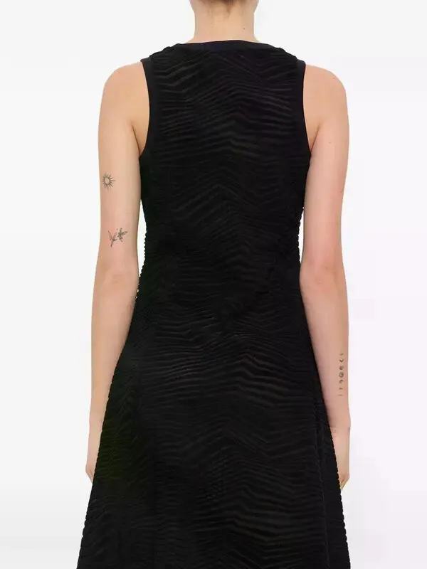 Neil Barrett Chevron-patterned V-neck Mini Dress