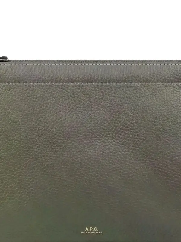 A.p.c. Leather Clutch Bag - Grey