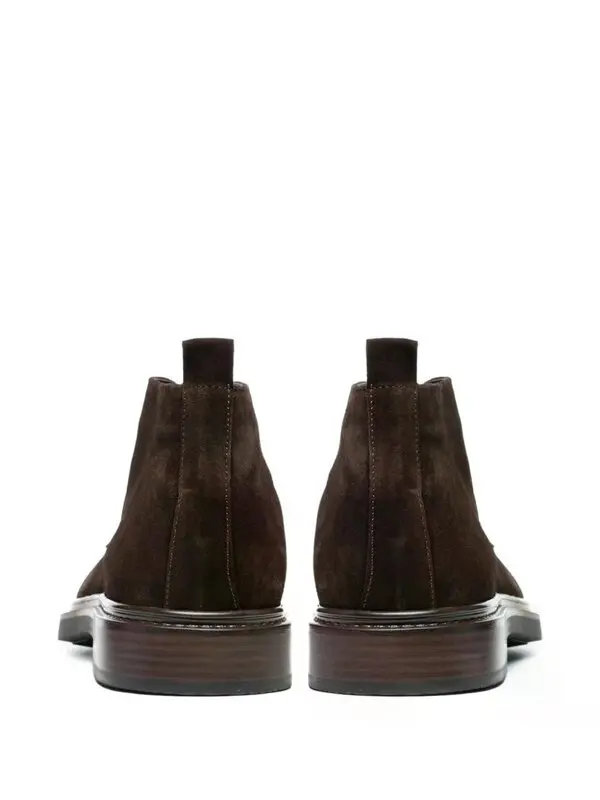 POCHE PARIS Suede Lace-up Ankle Boots