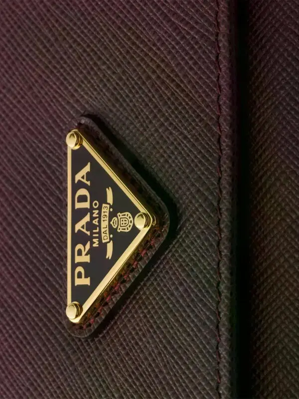 Prada Saffiano Leather Wallet With Shoulder Strap