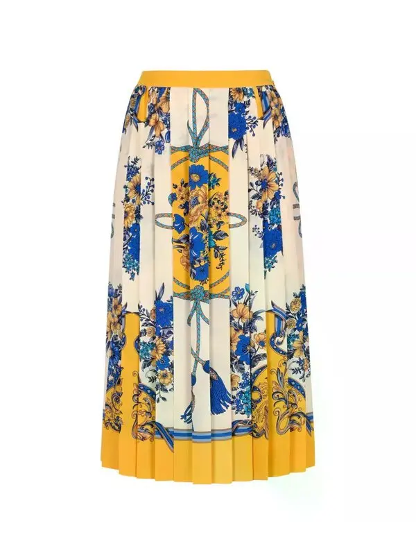 Gucci Printed Silk Midi Skirt - Neutrals
