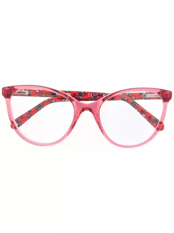 Moschino Floral-print Cat-eye Glasses - Red