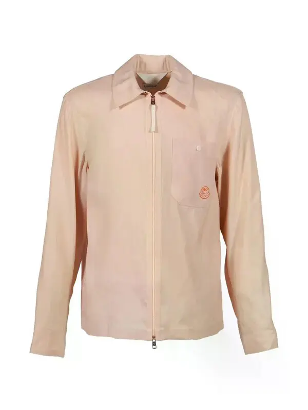 Moncler X Gilga Farm Logo-patch Zip-up Shirt - Pink