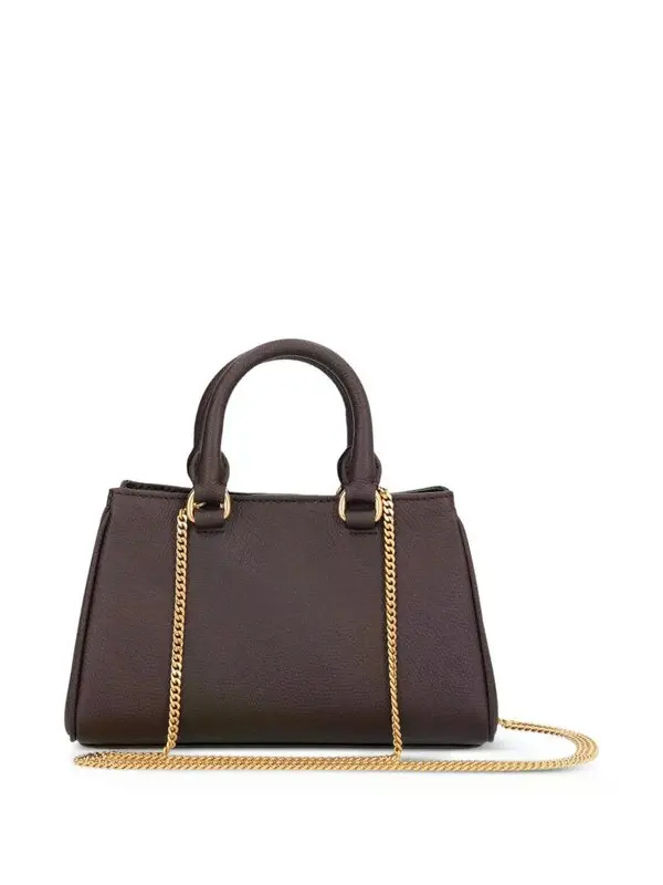 Valentino Garavani Vlogo Signature Mini Bag In Grainy Calfskin - Brown