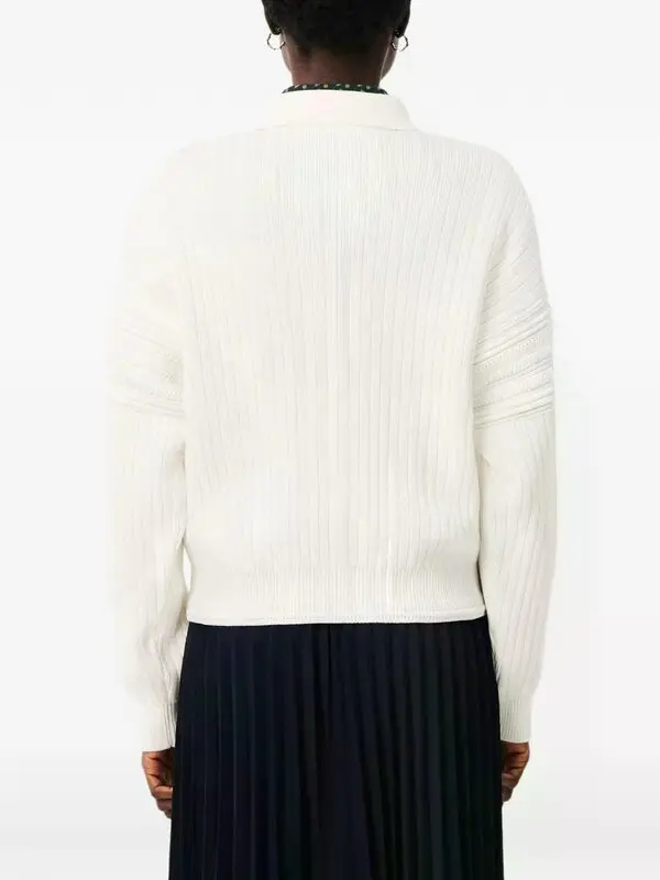 Lacoste Ribbed-knit Long-sleeve Polo Shirt