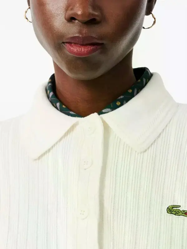 Lacoste Ribbed-knit Long-sleeve Polo Shirt