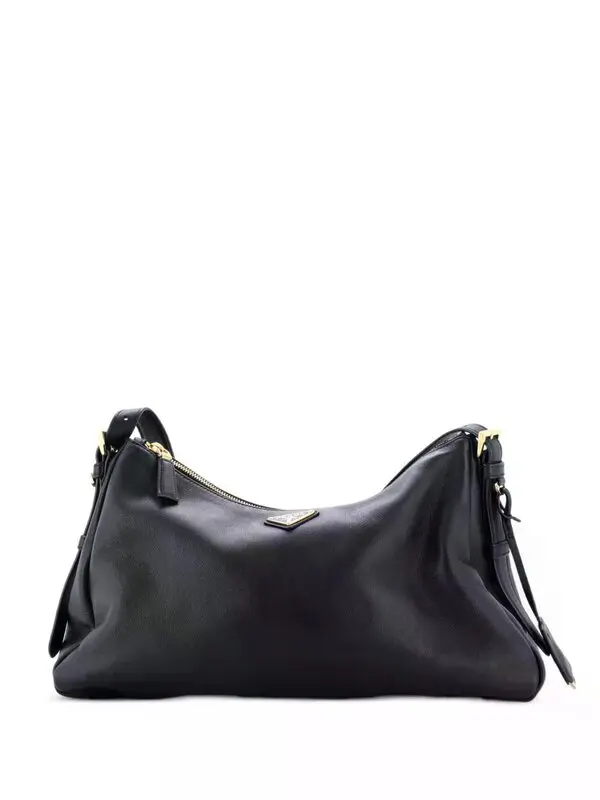 Prada Aimee Leather Medium Hobo Bag - Black