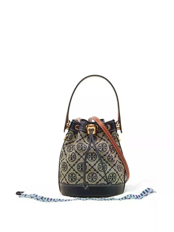 Tory Burch T Monogram Canvas Bucket Bag