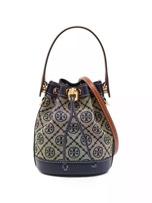 Tory Burch T Monogram Canvas Bucket Bag