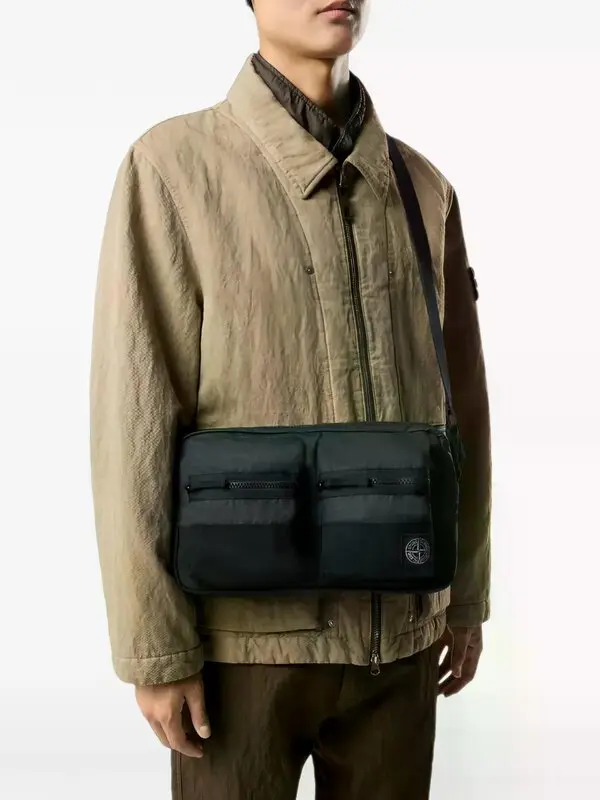 Stone Island Logo-patch Panelled Shoulder Bag
