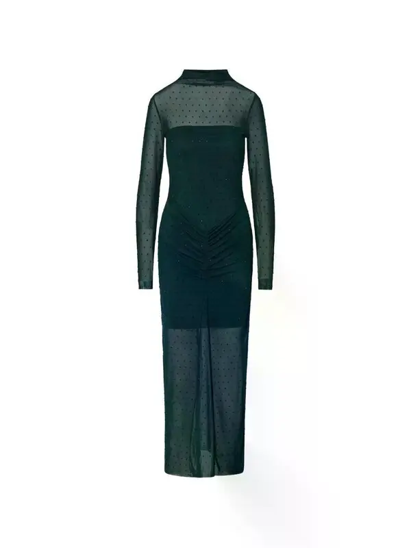 Liu Jo Long Tulle Dress With Rhinestones - Green
