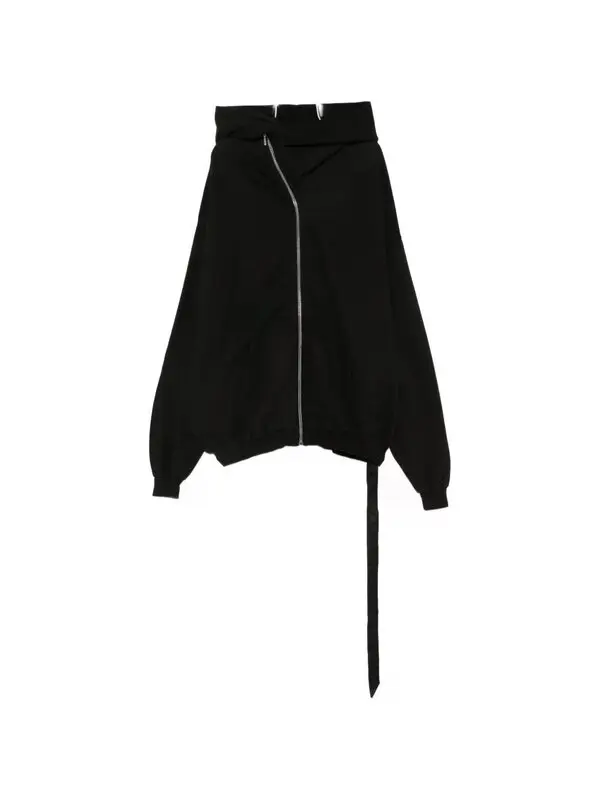 Rick Owens Mountain Hun Asymmetric Zip-up Hoodie - Black