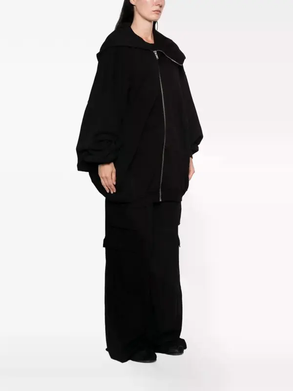 Rick Owens Mountain Hun Asymmetric Zip-up Hoodie