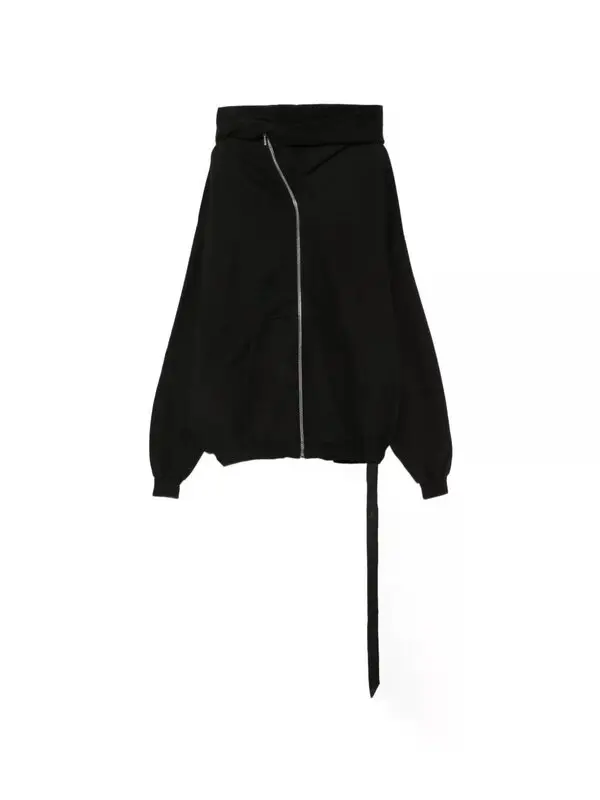 Rick Owens Mountain Hun Asymmetric Zip-up Hoodie - Black