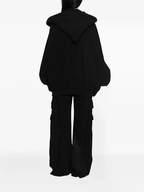 Rick Owens Mountain Hun Asymmetric Zip-up Hoodie - Black