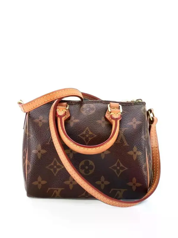 LOUIS VUITTON Speedy Bandouliere Bag Monogram Canvas Nano Crossbody Bag - Brown