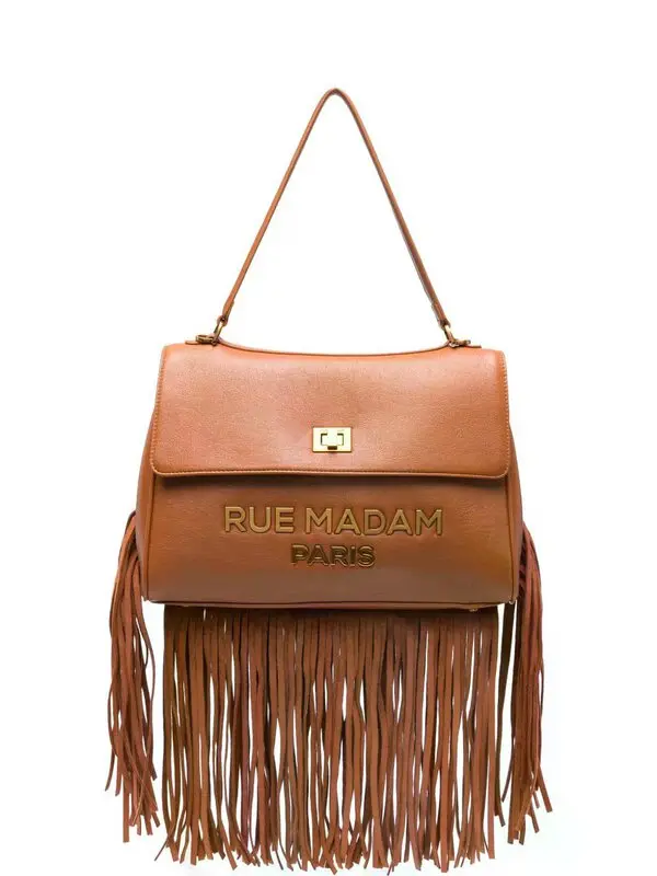 RUE MADAM PARIS Les Jours Fringe-trimmed Tote Bag - Brown