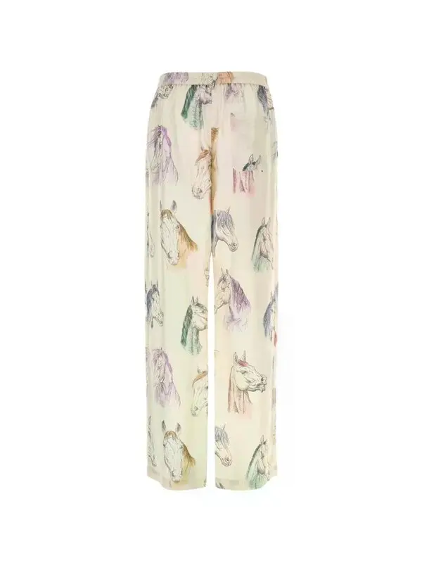 Moschino Horse Print Straight Leg Trousers