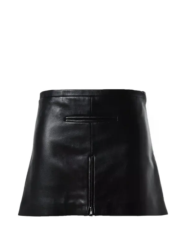 COURREGES Tailored Leather Mini Skirt - Black