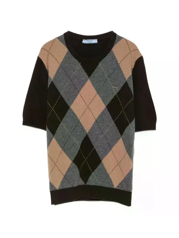 Prada Argyle-knit Sweater - Brown
