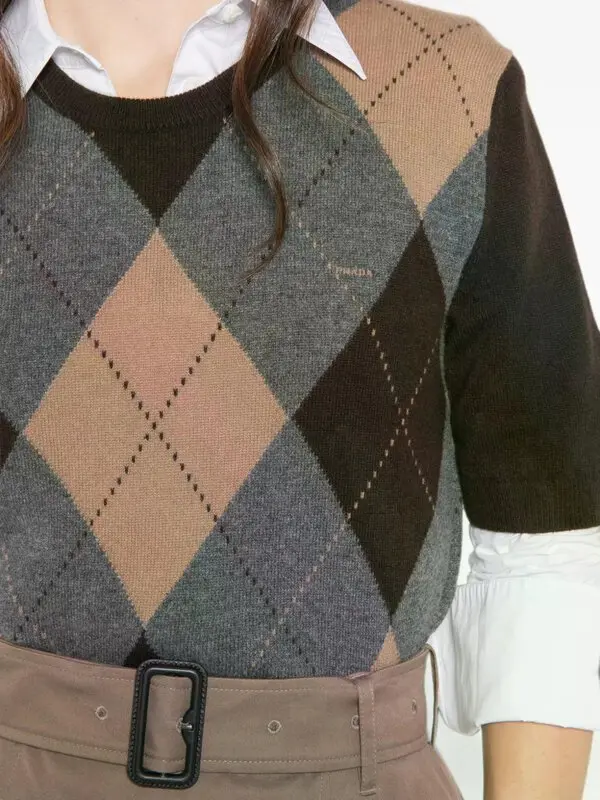 Prada Argyle-knit Sweater