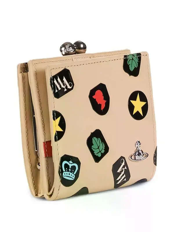 VIVIENNE WESTWOOD Graphic-print Orb-plaque Wallet - Neutrals