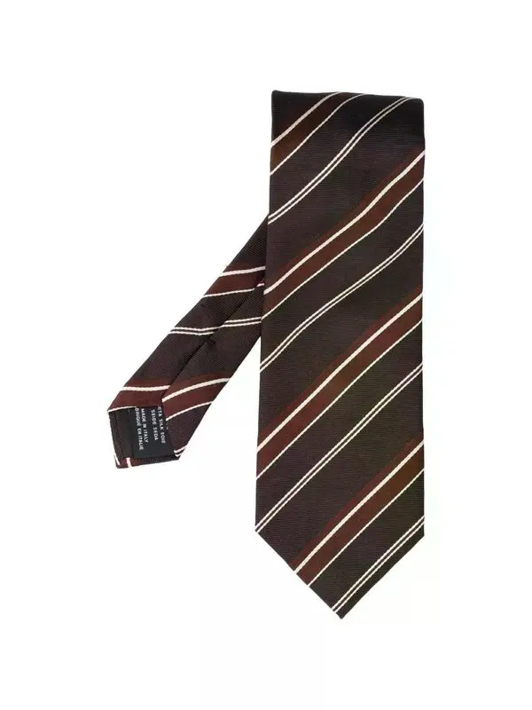 TOM FORD Diagonal Stripe Silk Neck Tie - Brown