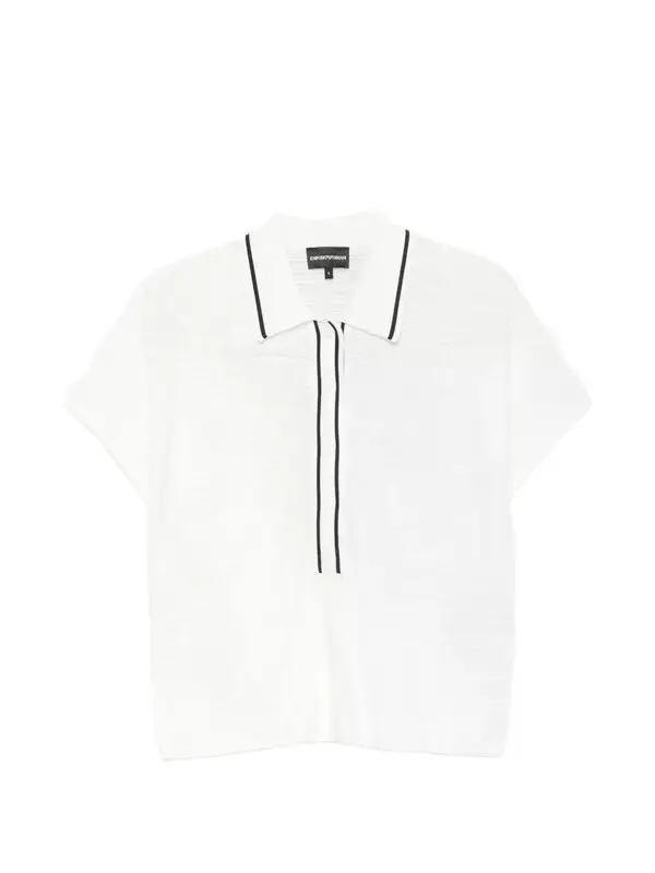 Emporio Armani Contrast-trim Polo Shirt - White