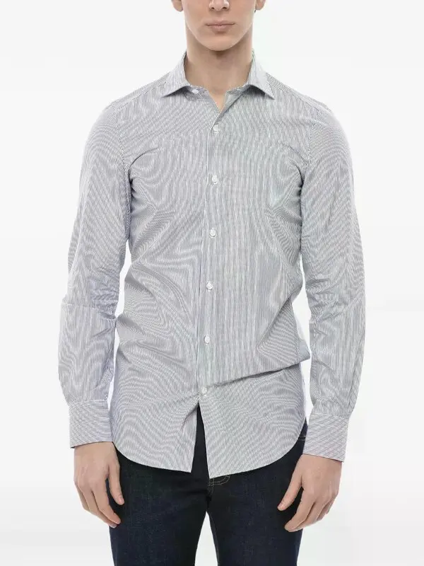 FINAMORE 1925 Milano Zante Striped Cotton Shirt - White