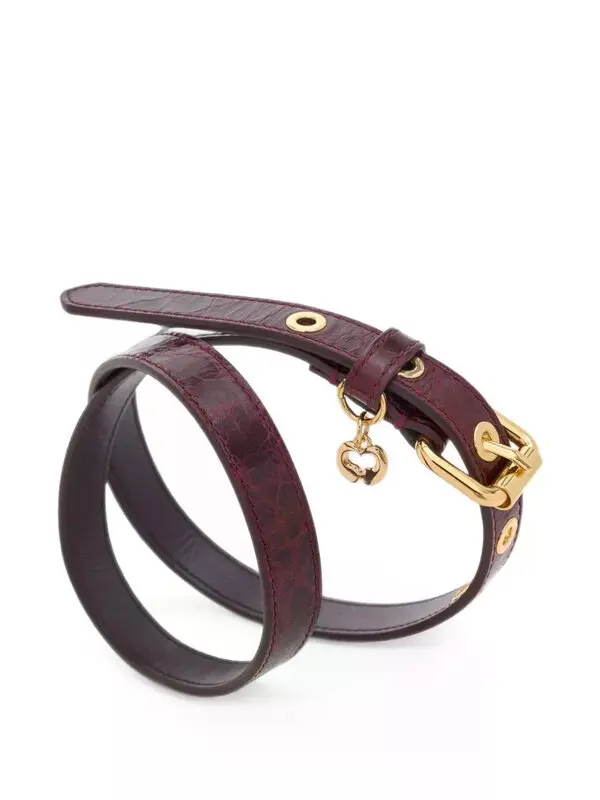 Maje Slim Leather Belt With Eyelets
