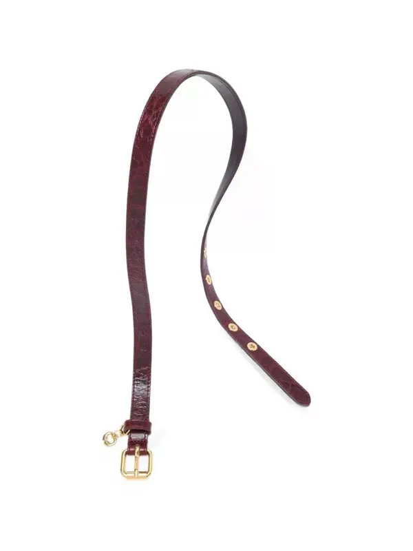 Maje Slim Leather Belt With Eyelets