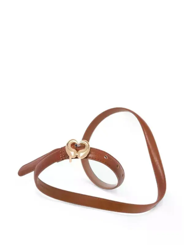 Maje Slim Smooth Leather Logo Belt