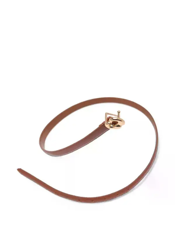Maje Slim Smooth Leather Logo Belt