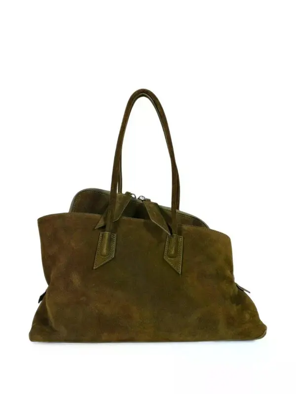 Attico La Passeggiata Asymmetrical Suede Tote Bag - Green
