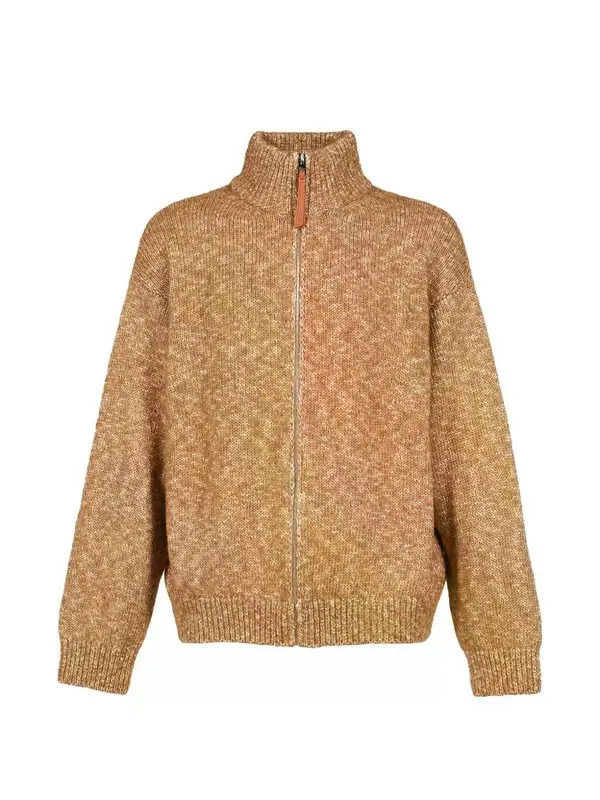 Loewe Anagram Zip-up Cardigan - Neutrals