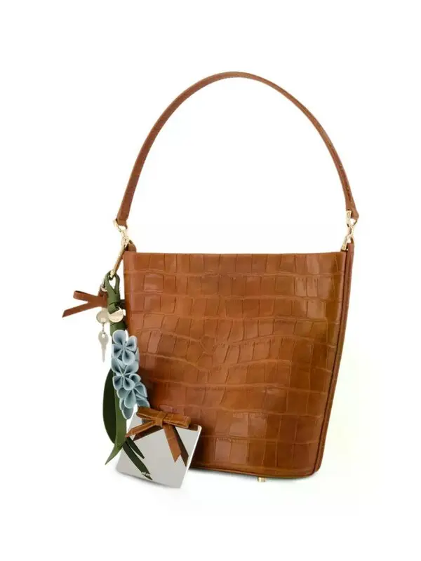 SELF-PORTRAIT Croc-effect Leather Bucket Bag