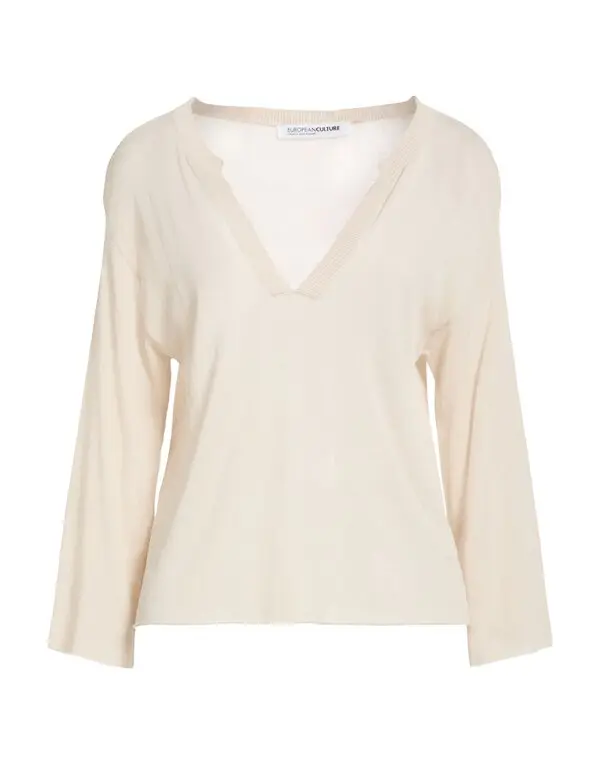 European Culture V-neck Long Sleeve Sweater