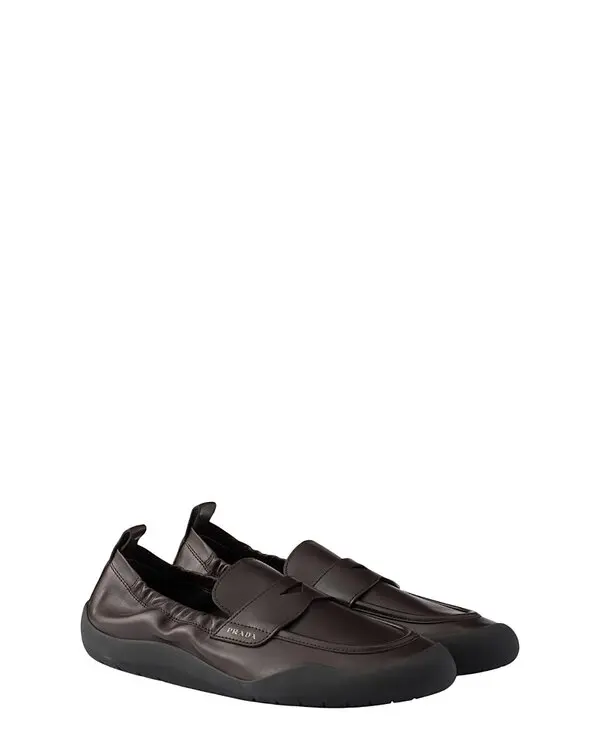 Prada Speedrock Leather Loafers - Brown