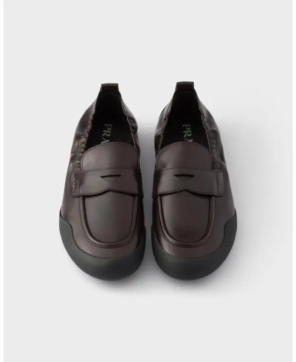 Prada Speedrock Leather Loafers - Brown