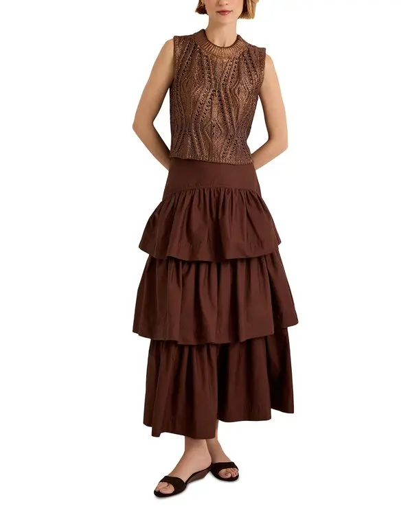 MARIE OLIVER Mcguire Cotton-blend Mock Neck Top