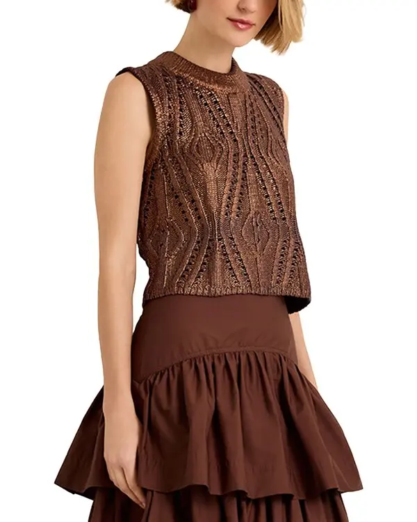 MARIE OLIVER Mcguire Cotton-blend Mock Neck Top