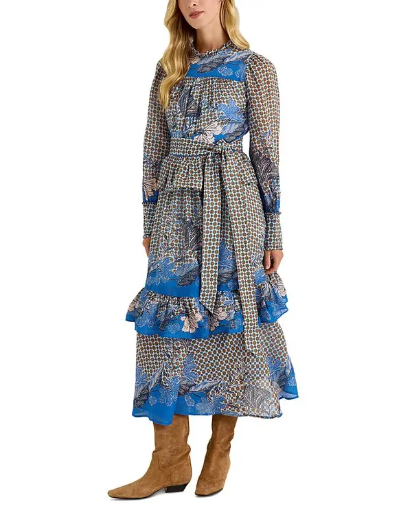 MARIE OLIVER Eleanor Tiered Ruffle Trim Dress - Bali