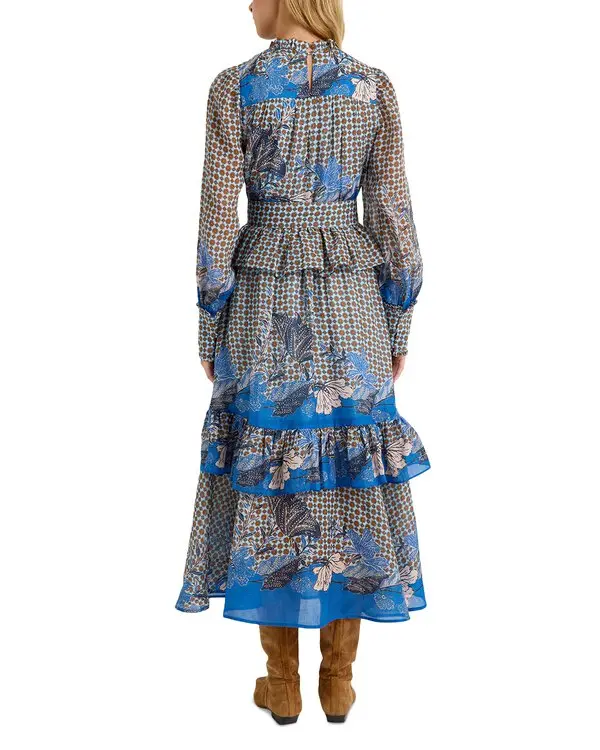 MARIE OLIVER Eleanor Tiered Ruffle Trim Dress