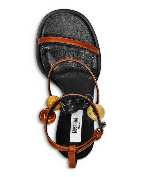 Moschino Beaded Satin Sandals