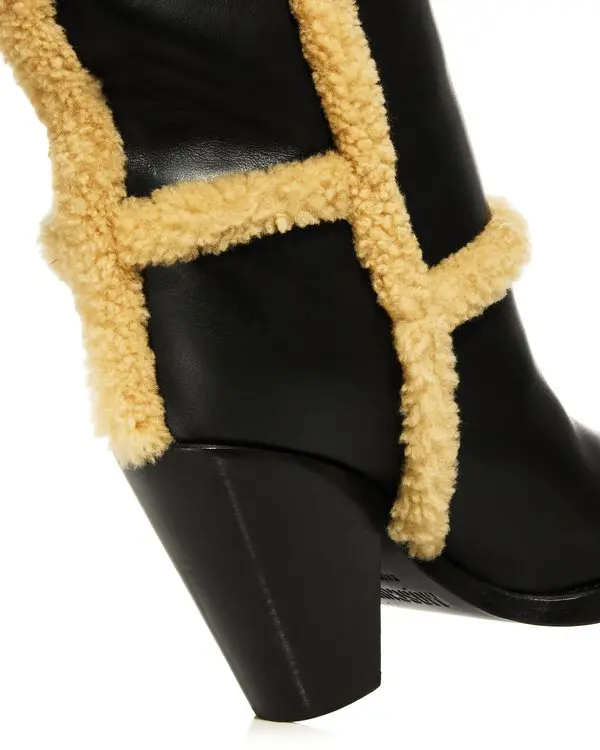 Moschino Faux Leather & Faux Shearling Boots