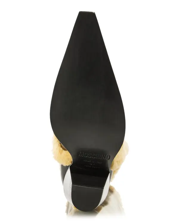 Moschino Faux Leather & Faux Shearling Boots